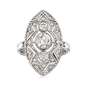 Ross-Simons 1.30 ct. t.w. CZ Trio Ring in Sterling Silver. Size 7