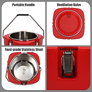 DYRABREST 2.5 Gallon Insulated Soup Container Commercial Food Warmer Portable Food Hot Box for Hot or Cold Food, Insulated Soup Carrier Coolers for Restaurant, Canteen,Home Party Lunch