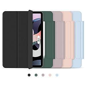 Dwopar for iPad Air 6/5/4 Case, iPad Air 5th Generation Case for 10.9 Inch 2022,2024 Protective Cover for iPad Air 11 inch with Pencil Holder, Support Wireless Charging, Smart Trifold Stand (Green)