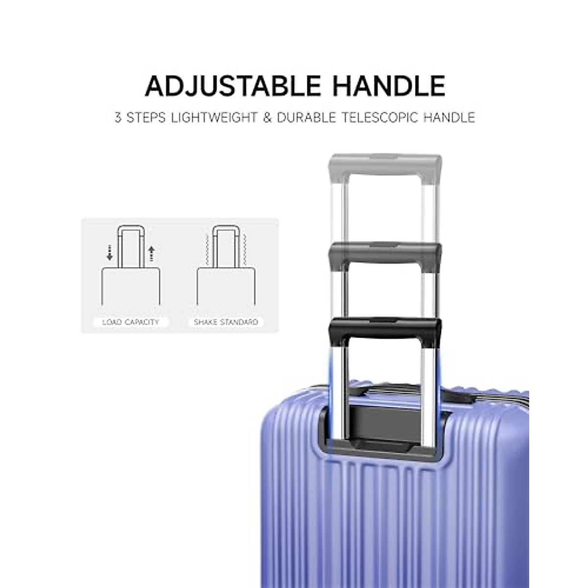 SunnyTour 24In Expandable Checked Luggage, Hard Shell Spinner Suitcase with Wheels for Business/Travel (Lavender)