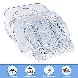 Square Lazy Susan Turntable Organizer for Refrigerator - Upgraded 15.82" Clear Rotating Lazy Susan Organizer Storage for Kitchen Spices Fridge Cabinet Table Pantry Countertop