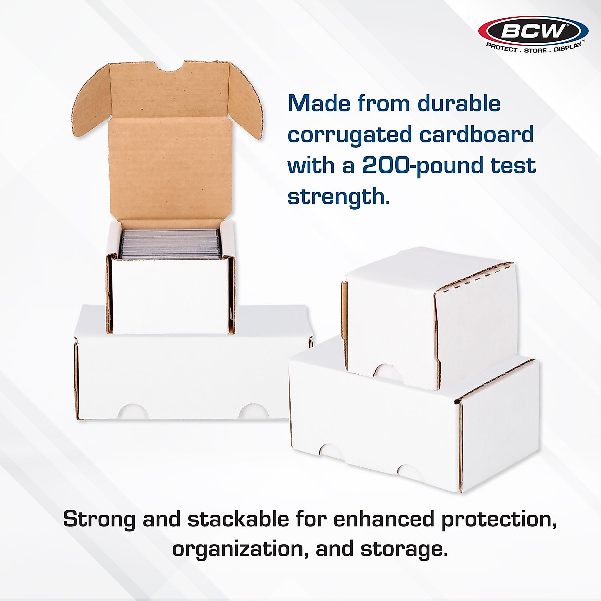 BCW 400 Count Trading Card Storage Box - 10 Pack | Cardboard Organizer for Baseball, Basketball, Football Cards, MTG, Pokemon | Card Game Storage & Protection | Card Storage Box | Assembly Required