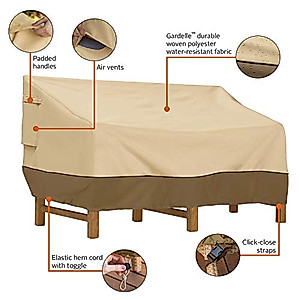 Classic Accessories Veranda Water-Resistant 88 Inch Deep Seated Patio Sofa/Loveseat Cover, Patio Furniture Covers