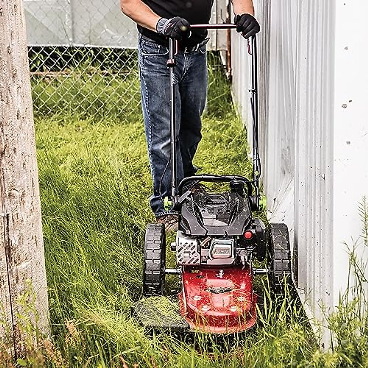 Earthquake Walk Behind String Mower With 160cc Viper 4-Cycle Engine, 22” Cutting Diameter, 14” Never-Go-Flat Wheels, Easy Assembly, Adjustable Handlebar, Model # 40314