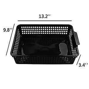 Begale 6-Pack Desktop Storage Basket for Office Supplies, File, Letter and Document Organizer, Black