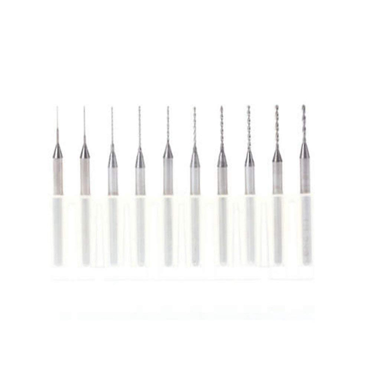 SHINA 10x 0.3mm to 1.2mm Carbide PCB Dremel Jewelry CNC Engraving Drill Bits Set, 10Pcs PCB Print Circuit Board Carbide Micro Drill Bits 0.3mm to 1.2 mm