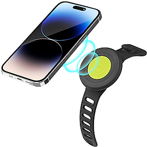BONE Magnetic Fitness Phone Mount - MagSafe Compatible Magnetic Phone Holder for Gym Workout, Spin Bike, Cycle Trainers, Universal Design Strap for Handlebar Fits in iPhone Samsung and More