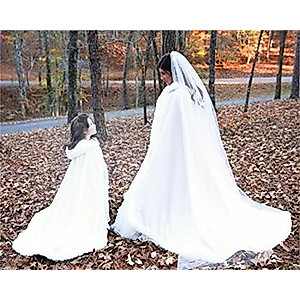 Baby Flower Girls Hooded Cape Winter Wedding Cloak for Kids Junior Bridesmaid Warm Fur Black 44 Inches