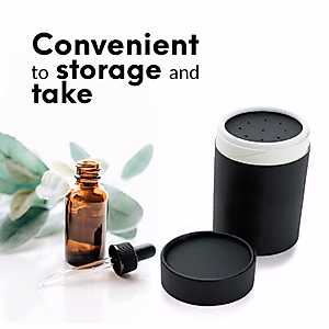 UTILE Powder Shaker Paperboard Cardboard 2 Oz Kraft Cylinder Tube with Lid – Empty Paper Sifter Containers for Storage Coffee Cosmetic Crafts (Black, 2 Pack)