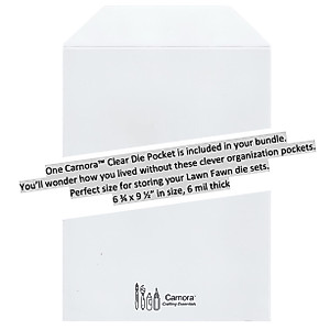 Lawn Fawn Heart Garland Backdrop Die: Portrait, Carnora Die Organizer Storage Pocket (6 3/4"x 9 1/2", 6 mil) Bundle of 2 Items (LF3022, CAR3)