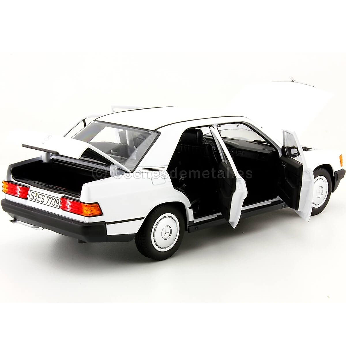 Norev NV183820 1:18 190E 1984-White Mercedes-Benz Collectable Model, Multi