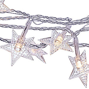 Sterno Home GL42595 LED Battery-Operated Star String Lights, 44 Feet, Warm White Cord