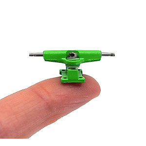 Teak Tuning Fingerboard Mini Trucks with Standard Tuning, Green - 29mm Width - Tuned & Assembled