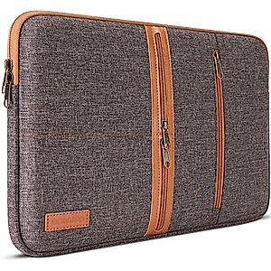 DOMISO 15.6 inch Laptop Sleeve Case Water Resistant Shockproof Protective Computer Bag for 15.6" Notebook/Lenovo IdeaPad ThinkPad/HP Pavilion 15 Envy 15/Dell XPS 15/Asus/Acer, Brown