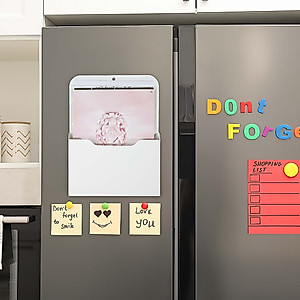 Nisorpa 8 Pack Magnetic File Holder Magnetic File Pocket Refrigerator Storage Pocket Magnetic Label Holders Letter Size Hanging Paper File Organizer for Office Whiteboard Hanging(Large)