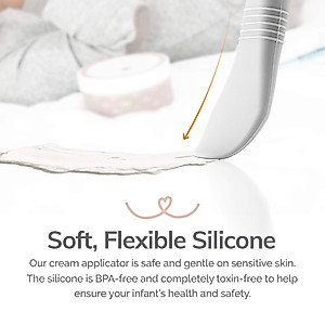 CURASALVE - Diaper Cream Spatula, 2 Pack Baby Diaper Cream Applicator, Soft Flexible Silicone Brush, Grey