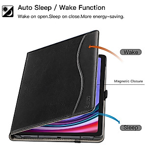 ZtotopCases for Samsung Galaxy Tab S10 Ultra 2024/S9 Ultra 2023/S8 Ultra 2022 Case,14.6" Premium PU Leather Cover with S Pen Holder,Pocket/Multi-Angles for Tablet S10 /S9/S8 Ultra Tablet, Black