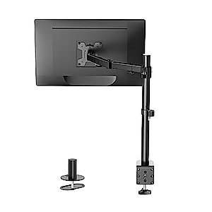 WALI Single Monitor Mount, Single Monitor Arm Desk Mount,Desk Monitor Stand, Holds Screen Up to 32inch, 22lbs, Adjustable Mount with C-CLAMP Designed for Home Office Application(M001), Black