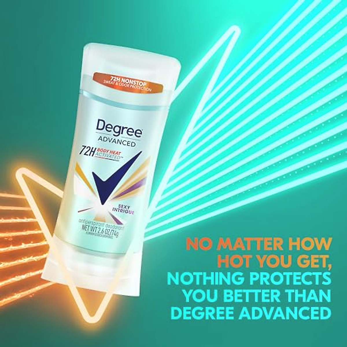 Degree Antiperspirant Deodorant Sexy Intrigue 72-Hour Sweat & Odor Protection Antiperspirant Deodorant For Women with Body Heat Activated Technology 2.6 oz