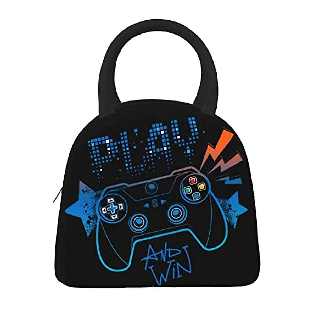 Aeoiba Video Game Weapon Gamer Insulated Lunch Box Play Gaming Tote Bag Handbag lunchbox Food Container Gourmet Tote Cooler Warm Pouch for Beach School work Office
