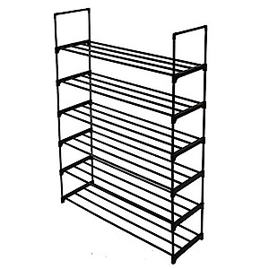 6 Tiers Shoe Rack Shoe Tower Shelf Storage Organizer For Bedroom, Entryway, Hallway, and Closet Black Color