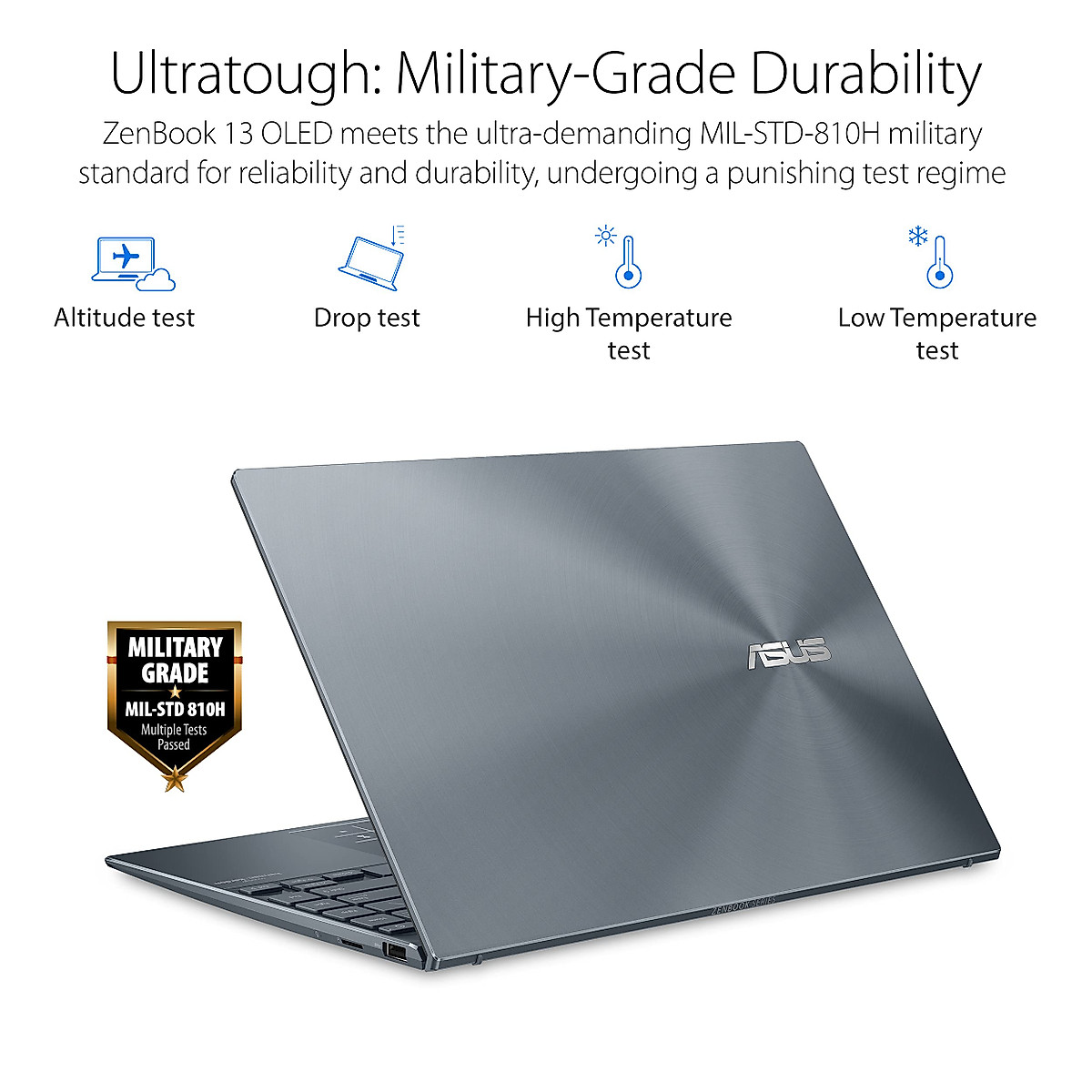 ASUS ZenBook 13 OLED Ultra-Slim Laptop, 13.3” OLED FHD NanoEdge Bezel Display, AMD Ryzen 5 5500U, 8GB LPDDR4X RAM, 512GB PCIe SSD, NumberPad, Wi-Fi 5, Windows 11 Home, Pine Grey, UM325UA-DH51