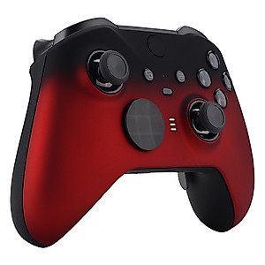 eXtremeRate Shadow Scarlet Red Soft Touch Grip Faceplate for Xbox One Elite Series 2, Front Housing Shell Cover Replacement Kit for Xbox Elite 2 Core Controller Model 1797 - Controller NOT Included