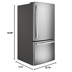 GE 24.8 cu. ft. Bottom Freezer Refrigerator in Fingerprint Resistant Stainless Steel Standard Depth ENERGY STAR