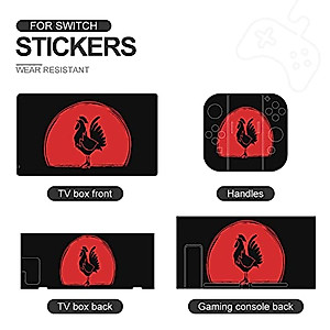 Cock Rooster Sunset Stickers Full Wrap Decal Skin Faceplate Protective Stickers Compatible for Nintendo Switch for Switch