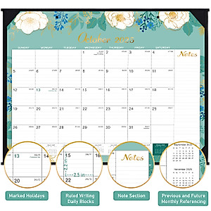 2023 Wall Calendar - Wall Calendar 2023, Janaury 2023-December 2023, 12 Months Calendar with Julian Date, 15 x 12 Inches, Twin-Wire Binding, Suitable for Hanging on the Wall, Large Blocks and Julian Dates, Flower design, Good Decorative Effect