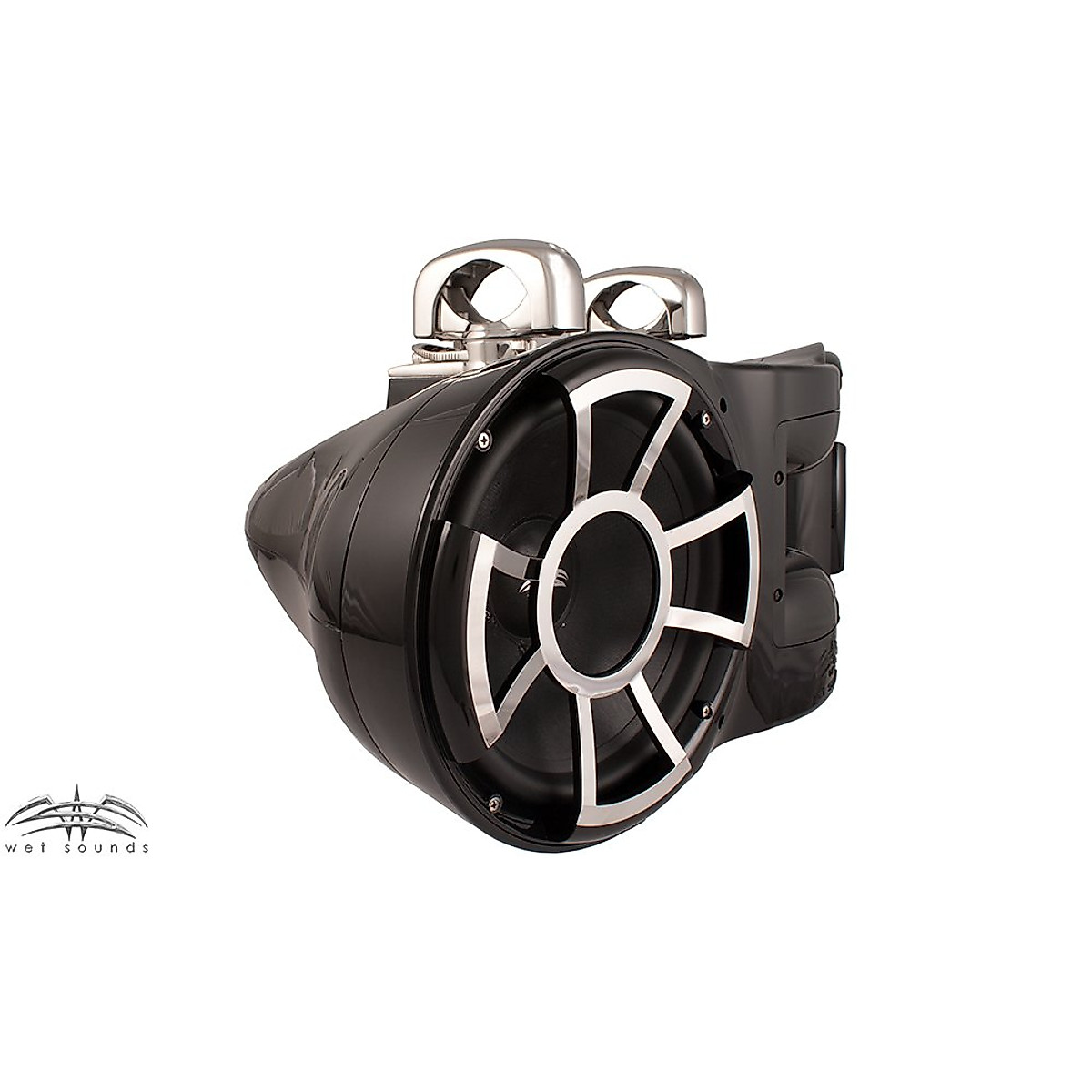 Wet Sounds REV 410 Swivel Clamp Tower Speaker, fits 1-7/8in to 3in Pipes - Black (Renewed)