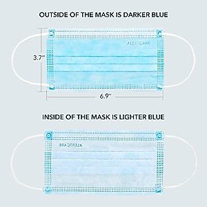 ALERTCARE 50 Pack Disposable Face Masks with Elastic Earloops, Breathable 3 Layer Protective Face Covering, Comfortable Face Mask for Adults Indoor or Outdoor