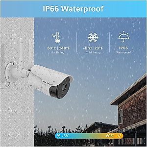 (3.0MP & 2-Way Audio)Dual Antennas Security Wireless Camera Outdoor, 2K WiFi Home IP Bullet Exterior Surveillance Camera (2 Pcs)