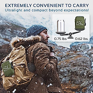SLFORCE Emergency Blankets for Survival, 4 Pack of Gigantic Space Blanket. Comes with Four Extra-Large Mylar Blankets, Compass, and Zipper Bag. The Best Thermal Space Blankets (4, Green, Extra Large)