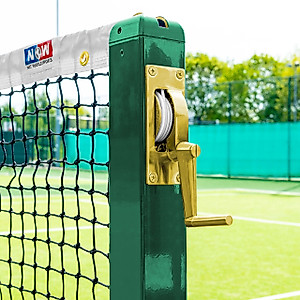 Vermont Square Tennis Posts [ITF Regulation] | 76mm Powder Coated Steel – Optional Ground Sockets (Green, with Ground Sockets)