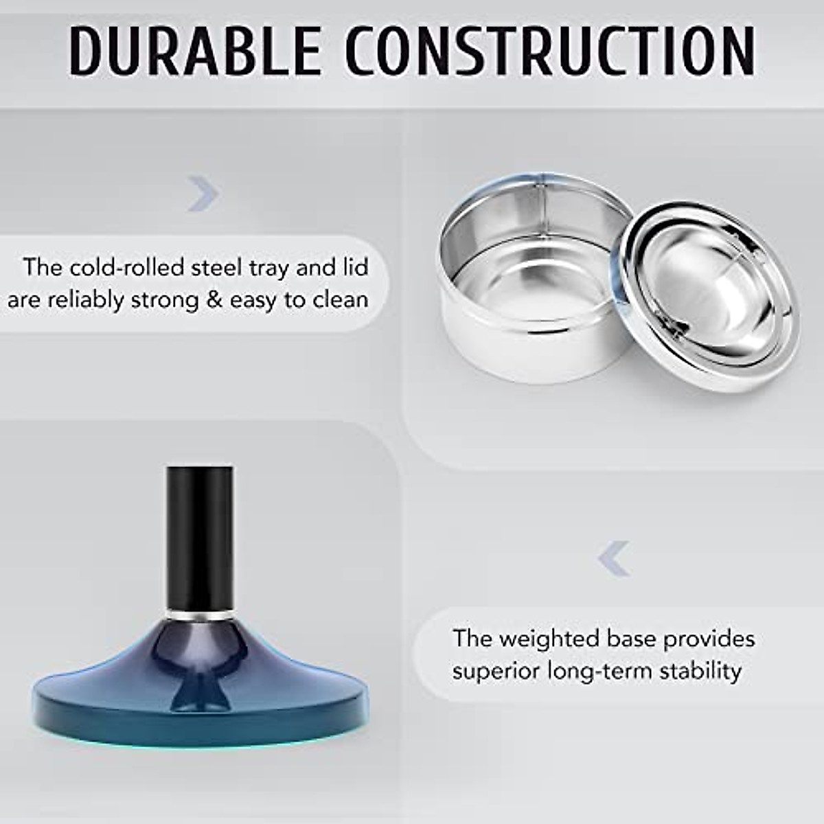 CO-Z Ashtray with Lid, Smokeless Standing Outdoor Ashtray for Home Garden Patio Cigarettes Ash Butt Disposal, 24"or 16.5" Stainless Steel Windproof Stand Outside Cigar Container Ash Tray, Black