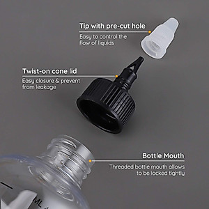 Segbeauty 16.9oz Hair Dye Bottles, Measured Twist-On Top Tip Cap Hair Color Squeeze Bottle with Ratio Graduated Scale, 2pcs 500ml Refillable Empty Hair Color Applicator Bottle Dyeing Tool Transparent