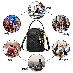 Small Crossbody bags Cell Phone Wallet Purses Travel Pouch Mini Shoulder Bag for Women Girl, Black