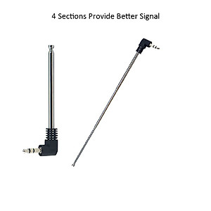 CORONIR 3.5mm FM Radio Antenna 9.5'' Retractable Aerial for Portable Radio Indoor Stereo Receiver AV Audio Vedio Home Theater Receiver Mobile Cell Phone Radio Antenna-2Pack