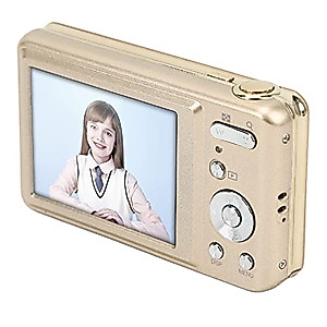Digital Camera, 2.7in 48MP HD Kids Camera 8X Optical Zoom Compact Portable Mini Cameras, USB Rechargeable Video Camera Supports 32GB Card for Students, Teens, Kids Golden