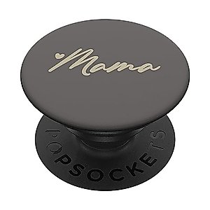 Beige Light Gray Heart Mama PopSockets Standard PopGrip