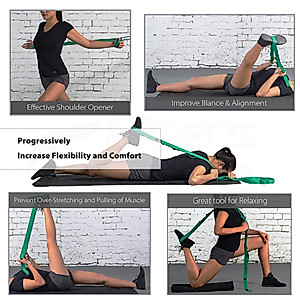 Fitter’s niche Stretch Strap, Cotton Physical Therapy Bands with Multi levels, Arms Legs Gym Ultimate Stretching Band, Yoga Pilates Dance Hamstring Training Fixing and More, Bonus Carry Bag and E-book