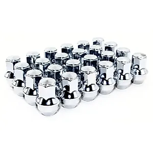 Set of 24 Veritek 14x1.5mm 13/16 Hex 1.7 Inch 44.5mm Length One Piece Chrome OEM Factory Style Large Acorn Seat Lug Nuts for Ford F-150 Expedition Lincoln Navigator Factory Wheels