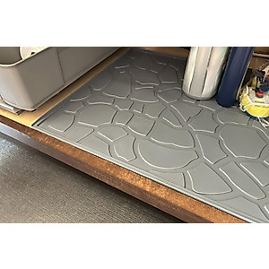 17" x 23" Kitchen Under Sink Waterproof Protection Mat for Cabinets, Drawers and Countertops; Anti-Slip Silicone
