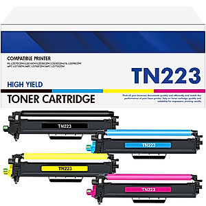 TN-223BK/C/M/Y Toner Cartridges 4 Pack: Compatible for Brother TN223 TN-223 TN 223 TN227 Replacement for HL-L3270CDW HL-L3290CDW HL-L3210CW HL-L3230CDW MFC-L3710CW MFC-L3750CDW MFC-L3770CDW Printer