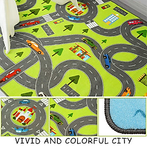 HOMORE Kids Play Mat Rug, Fun and Educational City Play Rug for Hot Wheels Track Racing and Toys, Kids Carpet Playmat Area Rug for Children Bedroom Play Room Nursery, 3x5 Feet