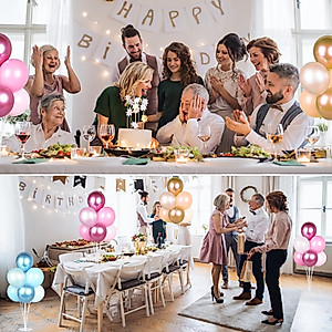 Balloon Stand Kit for Table, 4 Sets Balloon Sticks Holder with Base for Baby Shower Graduation Birthday Wedding Anniversary Festival Party Balloon Centerpieces for Tables Decorations