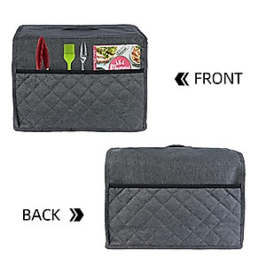 Dust Cover Compatible with Ninja Foodi Grill(AG301,AG302,AG400),Cover with 2 Accessory Pocket,Waterproof,Easy Cleaning,(Grey)