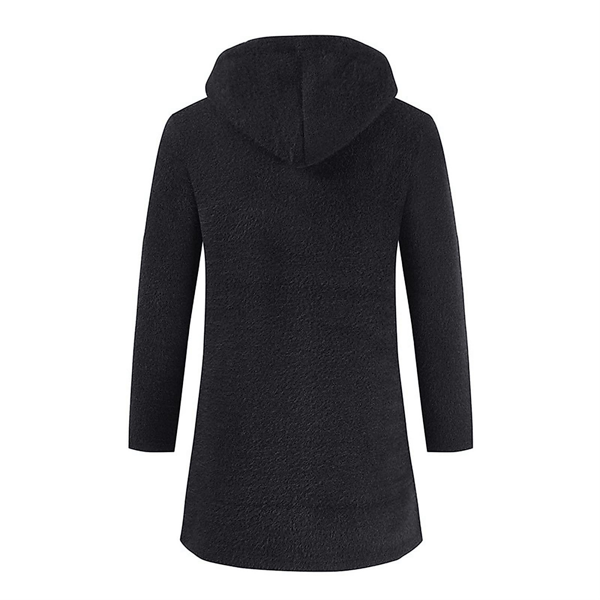 Men's Zip Up Long Cardigan Sweater Open Front Hooded Knitted Cardigans Winter Warm Longline Slim Fit Knit Coat (Black,4X-Large)