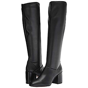 Franco Sarto Womens Tribute Knee High Heeled Boot Black Leather 7 M
